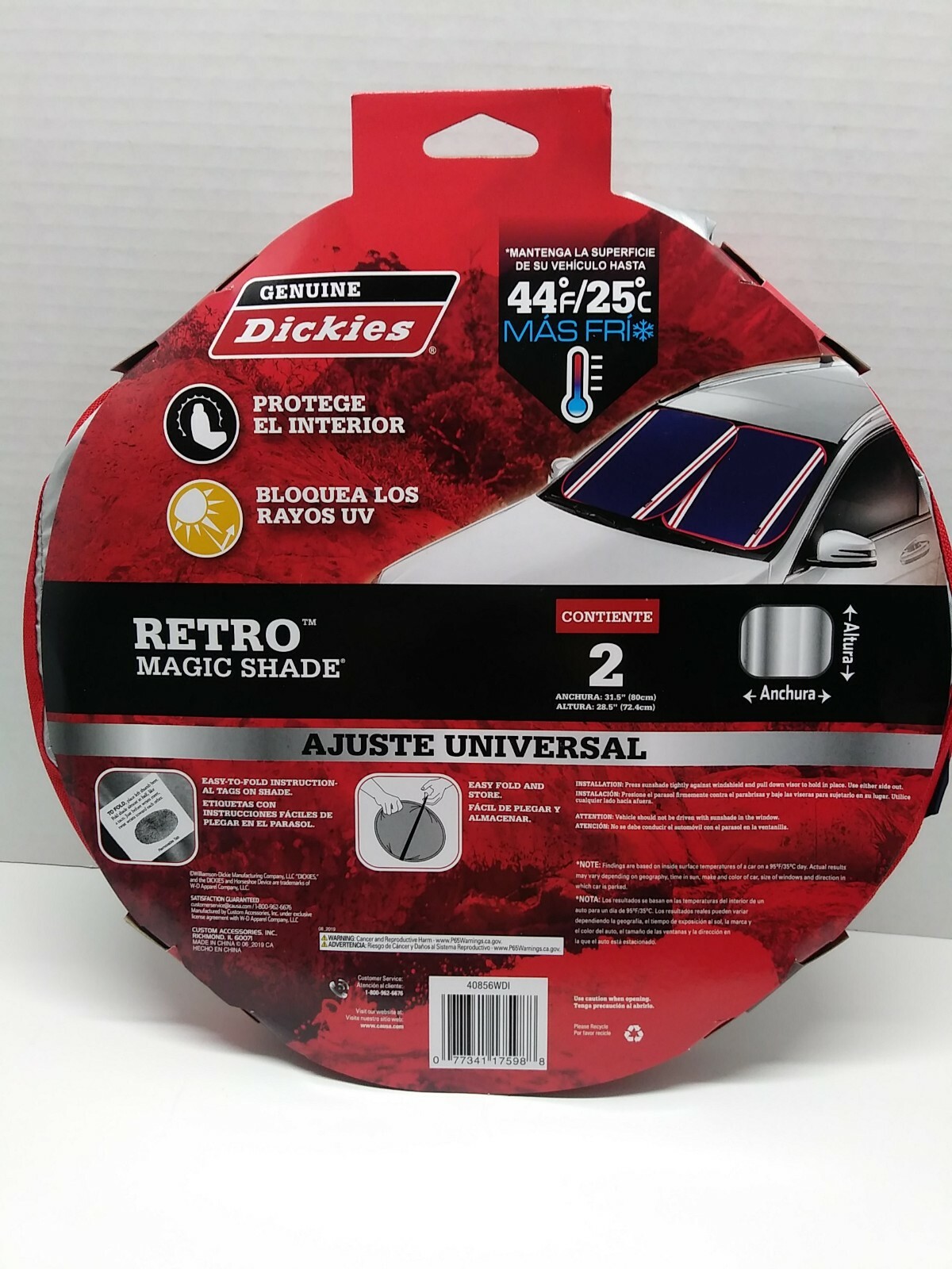 Dickies RETRO MAGIC SHADE SUN SHADE 2 Piece Panel Auto/Car/Truck ...