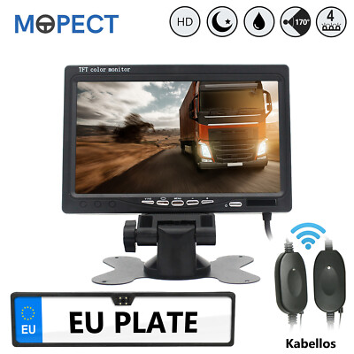 MOPECT Rückfahrkamera Kabellos Kennzeichen Nummernschild Mit 7" LCD ...