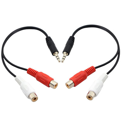 3.5Mm to 2RCA Audio Cable 2 Pack 1/8 Mini Plug Male to 2 RCA Female ...