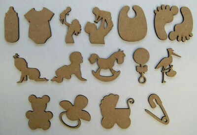 MDF Baby Cut Out Shapes, craft & card making, painting, baby shower ...