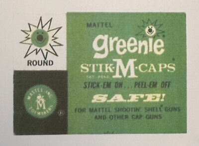 Mattel Greenie Stik M Caps Decal/Sticker + Cap look alike | eBay