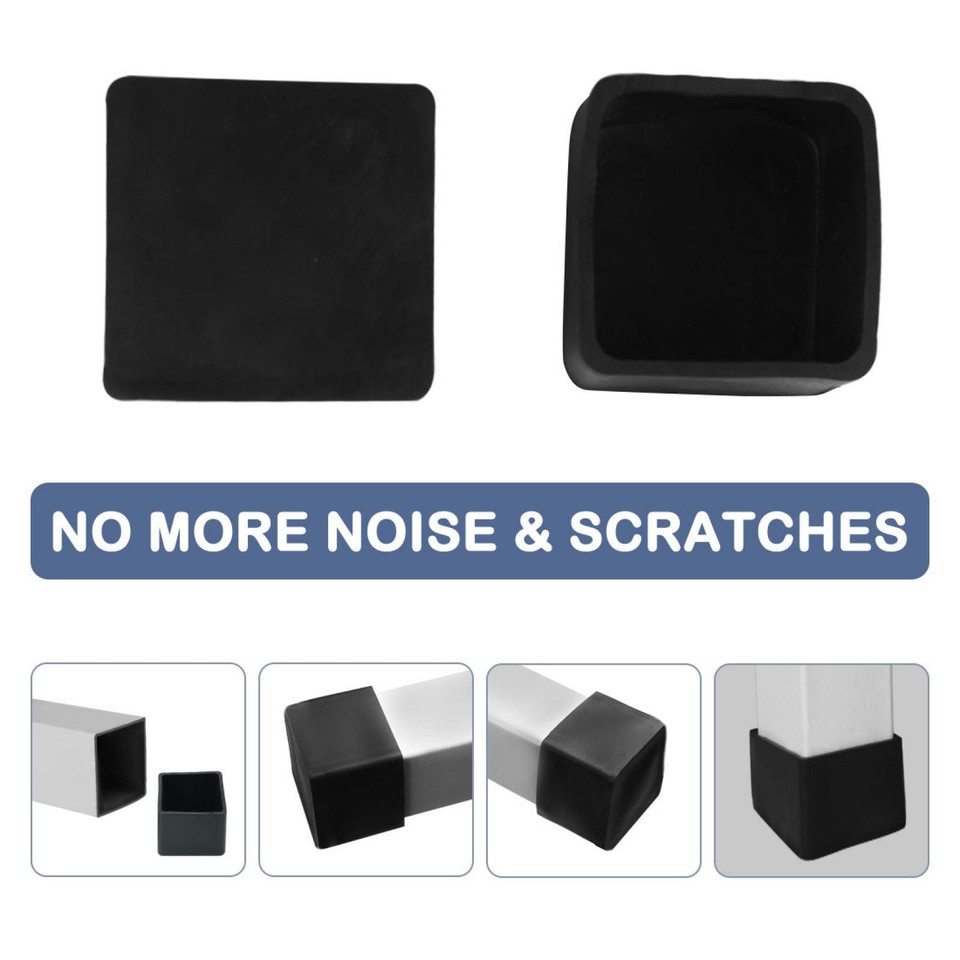 Chair Desk Leg Caps Furniture Feet Cover Floor Protector 8pcs 1"x1 ...