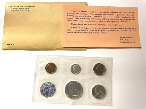1963 Proof Set Silver Coins US Mint Coin Lot Original Envelope COA | eBay