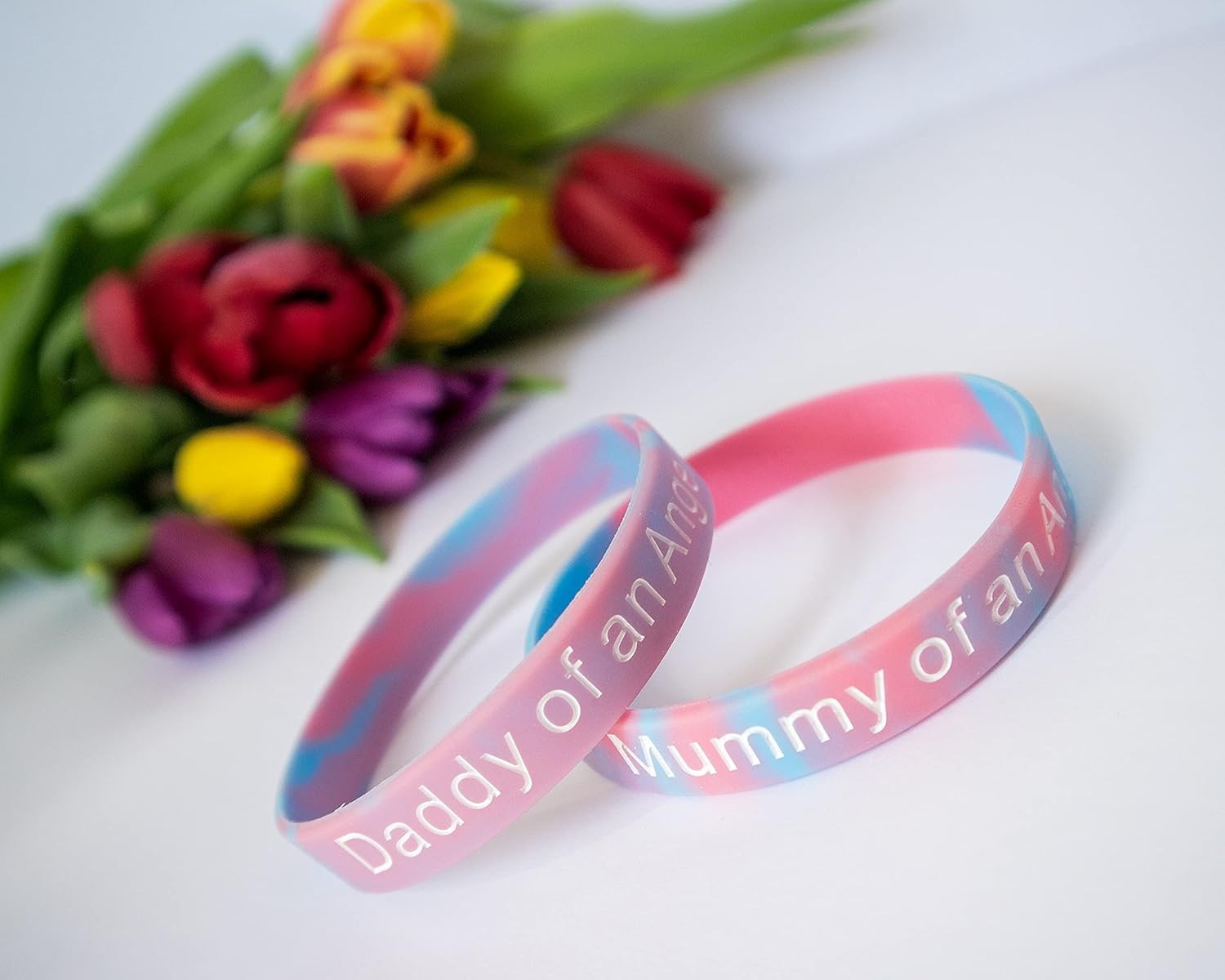 Medical ID Me Set of 2 Mummy & Daddy of an Angel Wristbands Memory ...