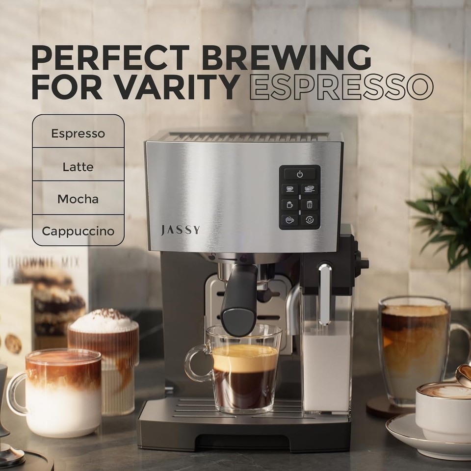 USED JASSY JS-100 20-Bar Espresso Machine w/ Milk Frother – Silver | eBay