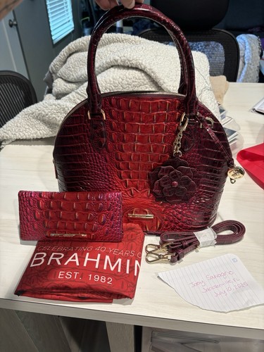 Brahmin Georgina Ruby Ombre Satchel Anniversary Edition with Dust Bag ...
