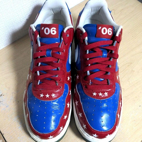 Nike air force1 All star LOW PREMIUM Star pattern blue x red VINTAGE 12 ...