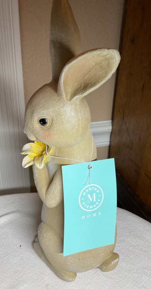 Martha Stewart Home EASTER Bunny Rabbit Holding A YELLOW Flower 12" NWT ...
