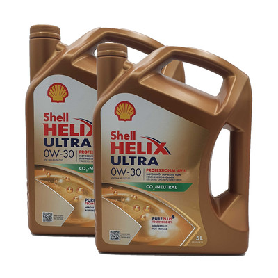 10L Shell Helix Ultra Professional AV-L 0W-30 2x 5 Liter Motoröl VW 504 ...