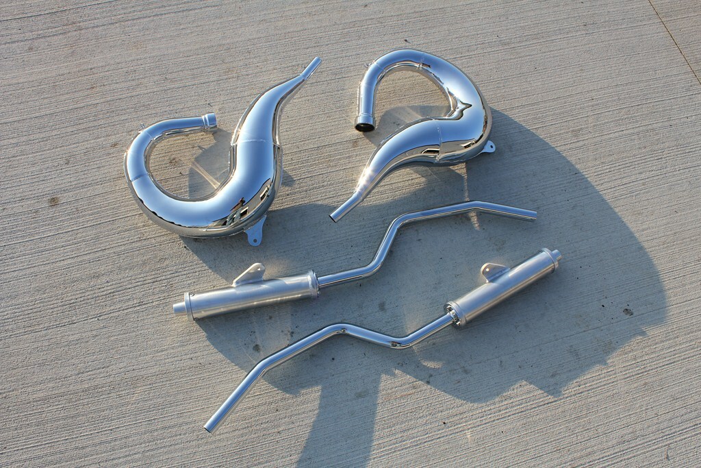 NEW 1987-2006 Yamaha Banshee CHROME in frame SHEARER drag pipes small ...