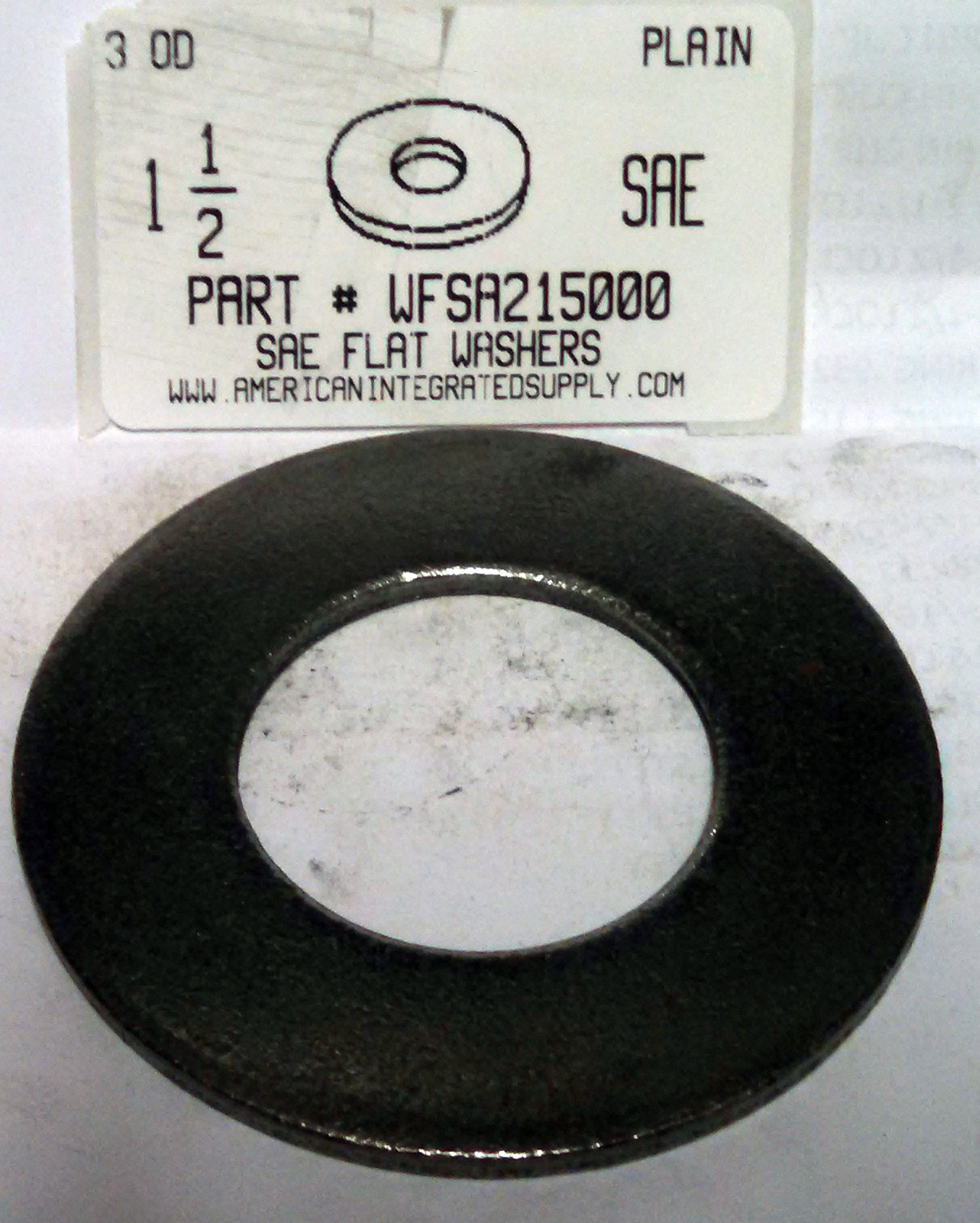 1-1/2 SAE Flat Washers Steel Plain, 1-9/16 IDx3 OD. Nominal (3) | eBay