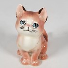 Vintage Ceramic Cat Golden Brown Tiger Tabby Cat Figurine, Grumpy Side ...