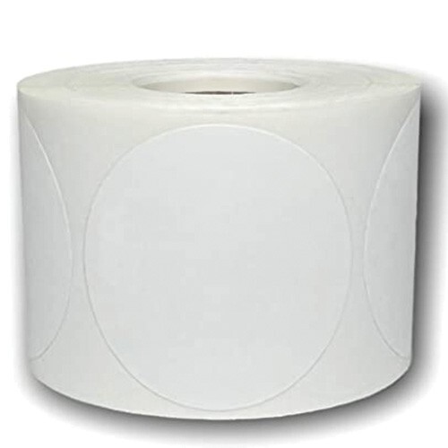 White 2" Round Direct Thermal Zebra Compatible Labels on 1” Core (1 ...