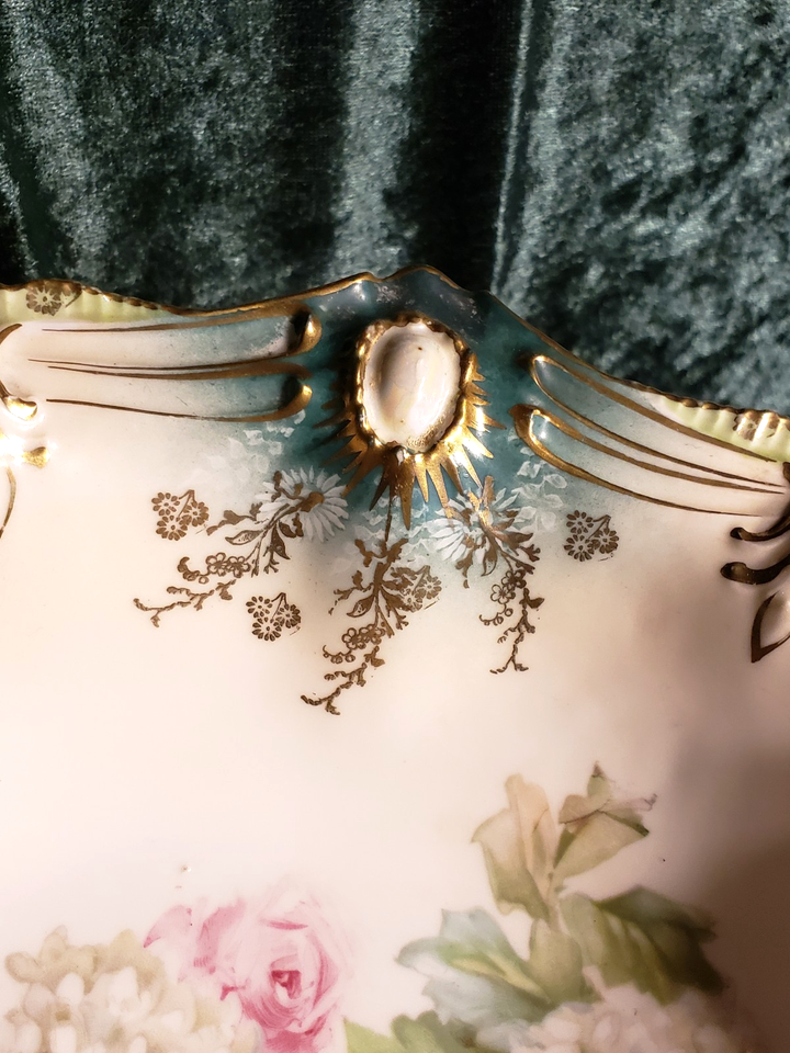 RS PRUSSIA Ribbons & Jewels Snowball & Roses Decor Bowl 10 1/2" | eBay