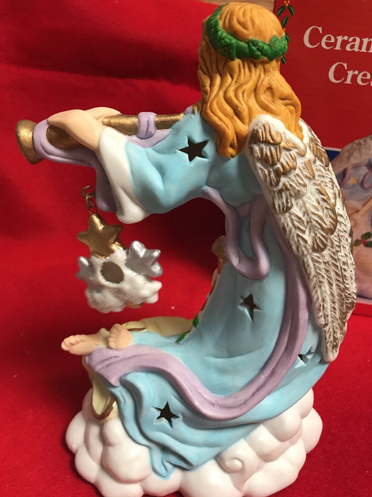 Glazed Ceramic Nite- Light Crescent Angel - New in box | eBay