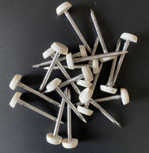 30 x 40mm Large Cream UPVC Plastic Headed Pin Nail Poly Top A4 ...