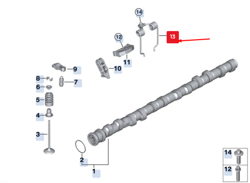 BMW 5 Gran Turismo F07 Inlet Camshaft Retainer Spring 11377583782 ...