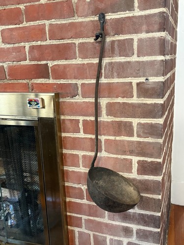 Primitive cast iron fireplace hearth ladle, 1800s | eBay