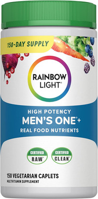 Rainbow Light Mens One High Potency Daily Multivitamin, Vegetarian, 150 ...