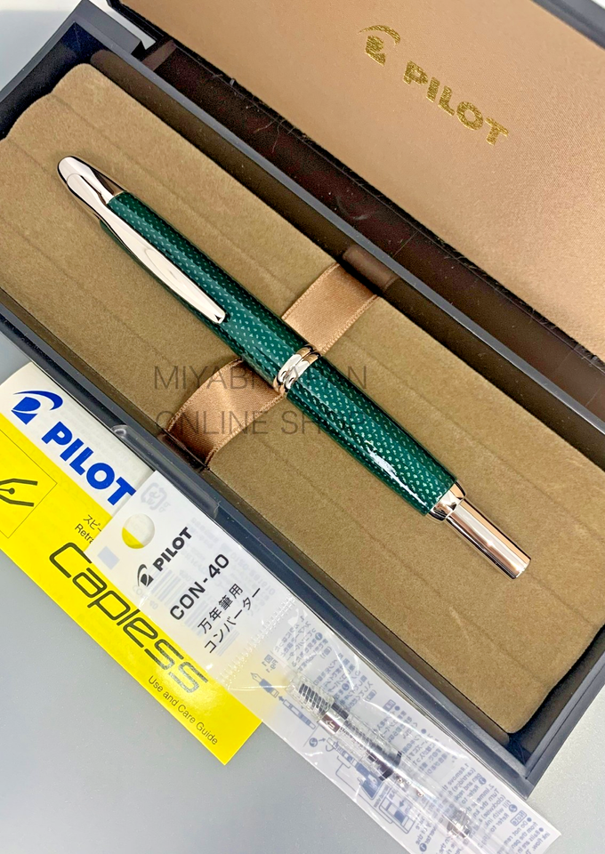 [Near Mint] PILOT Vanishing Point Capless KASURI GREEN 18K Broad Nib ...