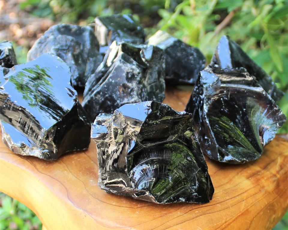 MASSIVE Rough Natural Black Obsidian Chunks - Huge Raw Black Obsidian ...
