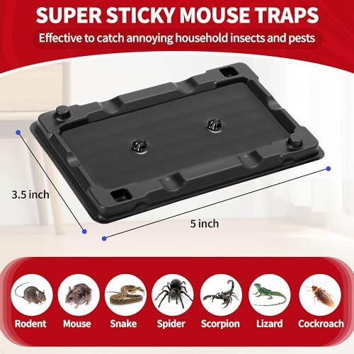 Mouse & Insect Traps 12 Pack Heavier Sticky Traps with Non-Toxic Glue ...
