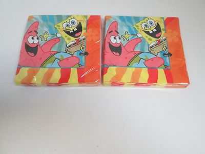 SPONGEBOB BUDDIES LUNCHEON NAPKINS - PACKAGE OF 16 - LOT OF 2 PACKAGES ...