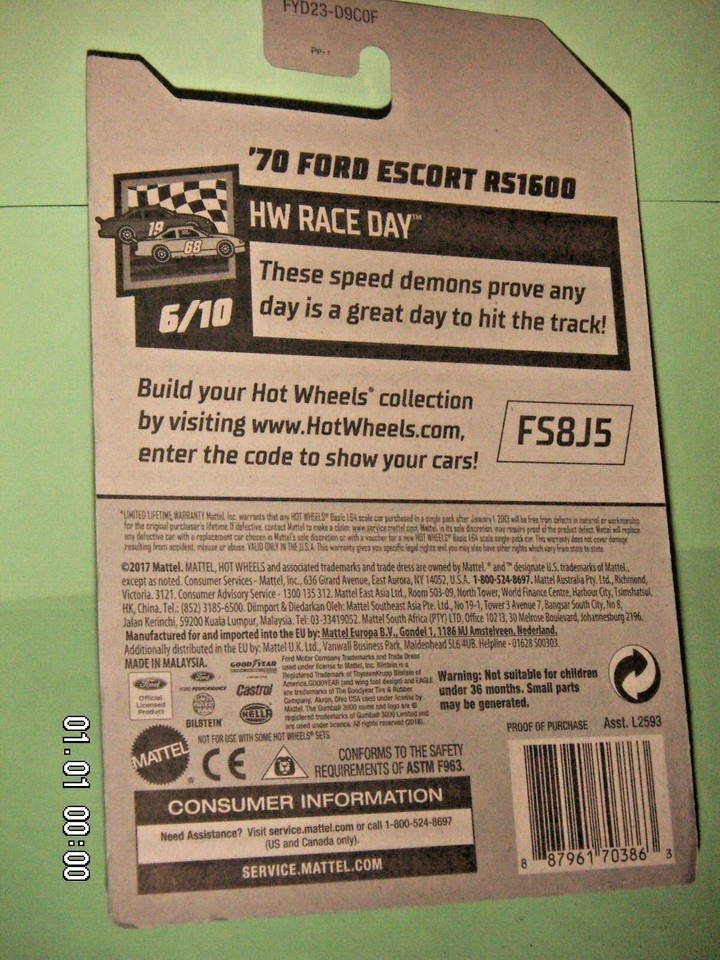 Hot Wheels 2019 '70 Ford Escort RS1600 HW Race Day Gum Ball 3000 | eBay