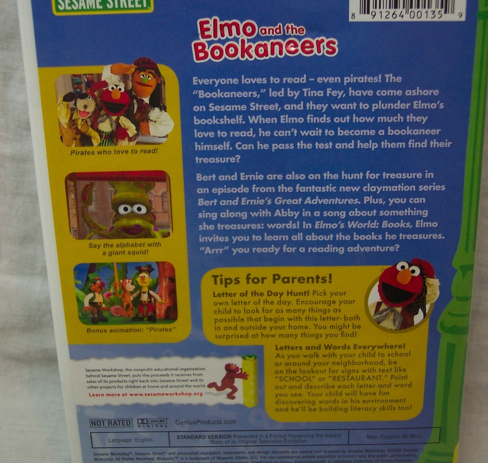 SESAME STREET Elmo and the Bookaneers DVD 891264001359| eBay
