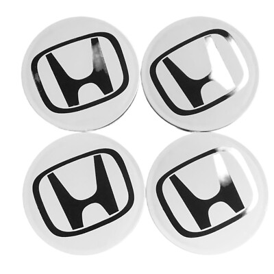 Set of 4PCS Honda Wheel Center Caps Silver Chrome Rim Logo Hubcaps 69mm ...