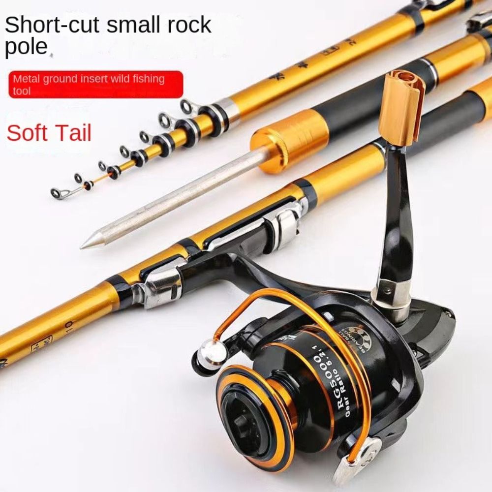 Spinning Portable Fishing Rod Carbon Fiber Lure Rod Travel Fishing ...