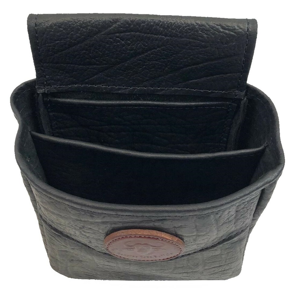 BUFFALO HIDE SHOTGUN SHELL POUCH Skeet Sporting Clays Trap USA w/emblem ...