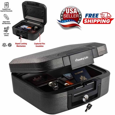 Fireproof Sentry Safe Key Lock Important Document Money Safety Storage ...