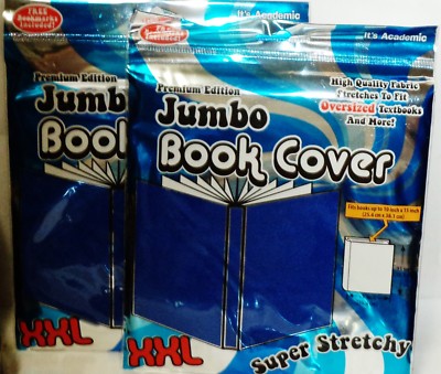 2 Jumbo Book Cover XXL Super Stretchy Fits 10x15" And Less MEDIUM BLUE ...