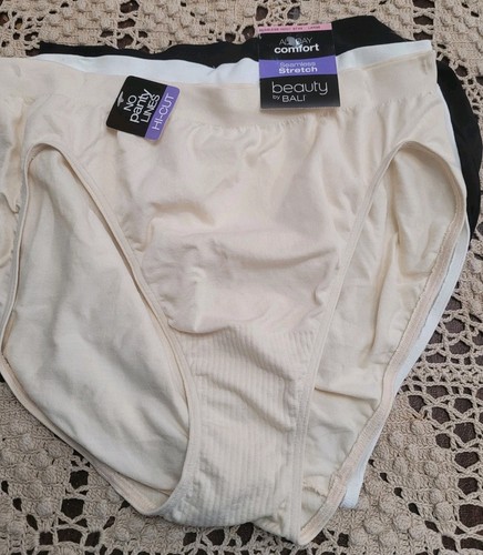 BALI Hi-Cut Underwear Panties Seamless No Panty Lines 3-Pack L8/9 ...
