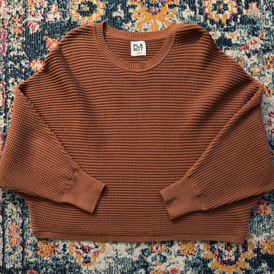Planet By Lauren G Sweater Pima Cotton Batwing Crewneck Quiet Luxury ...