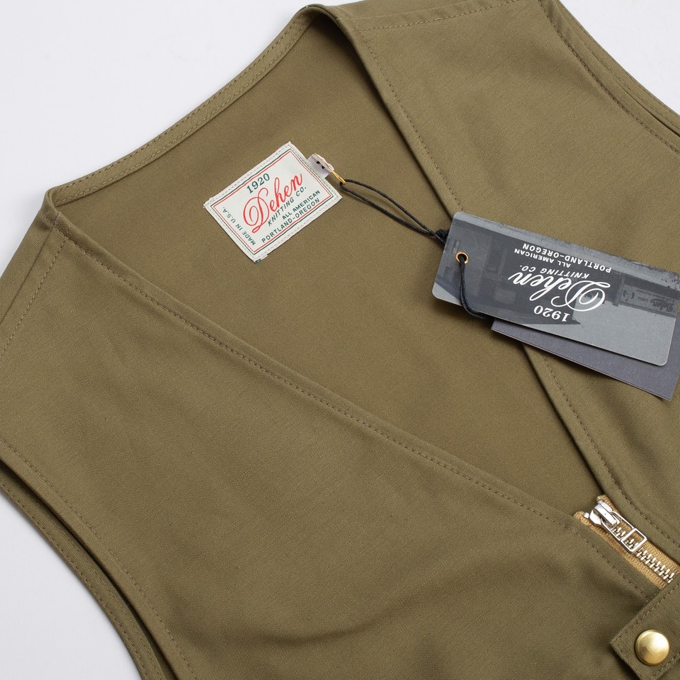 Dehen 1920 Jacket Cargo Vest Olive Green Cotton Japanese Military ...