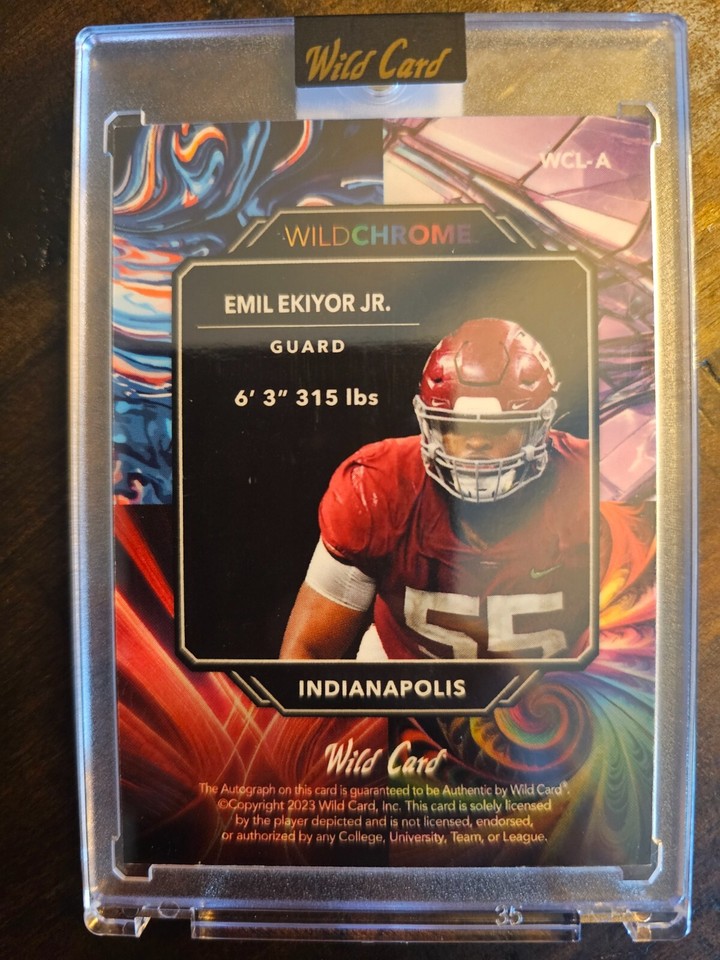 2023 Wild Card WildChrome Emil Ekiyor Jr. WildLight #WCL-A 8/15 (RC ...