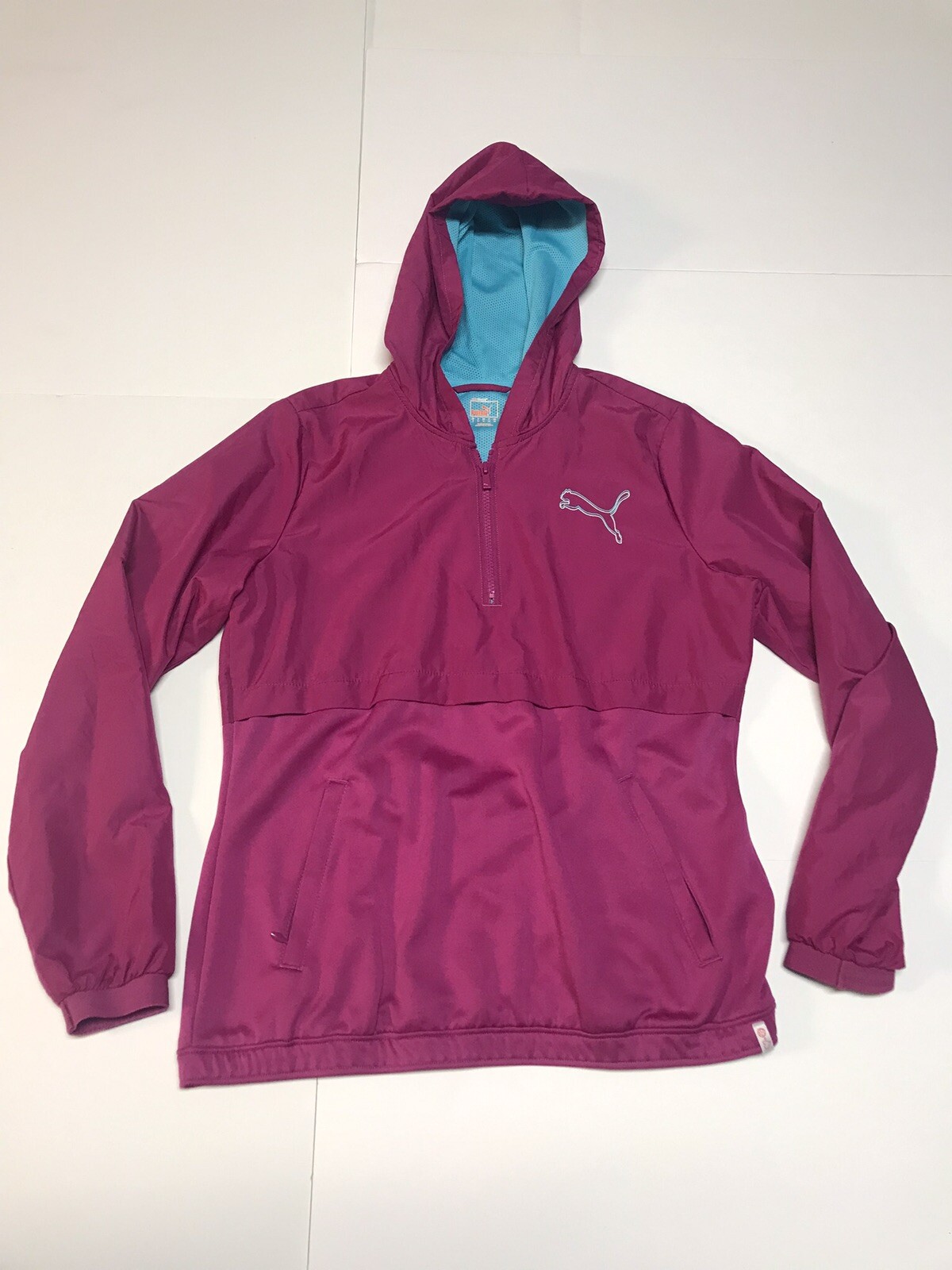 PUMA USP DRY Pink 1/4 Zip Sports Jacket With Hood Womens Size Medium ...