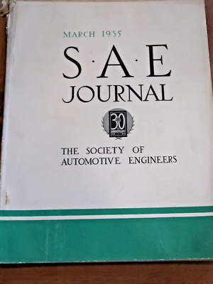 Society of Automotive Engineers SAE Journal March 1935 Magazine ...