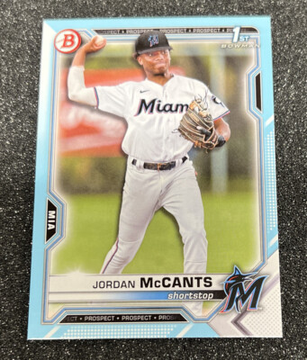 2021 Bowman Draft Sky Blue Parallel # /499 Jordan McCants Tampa Bay ...