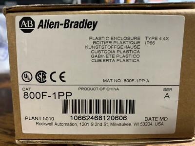 NEW FACTORY SEALED ALLEN BRADLEY 800F-1PP SER. A PLASTIC ENCLOSURE | eBay