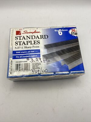 Staples, Standard, 1/4" Length, 210/Strip, 5000/Box, 5 Boxes) 35102 ...