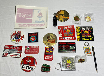 Vintage 90s Coca Cola Coke Collectibles Merchandise Lot Buttons ...