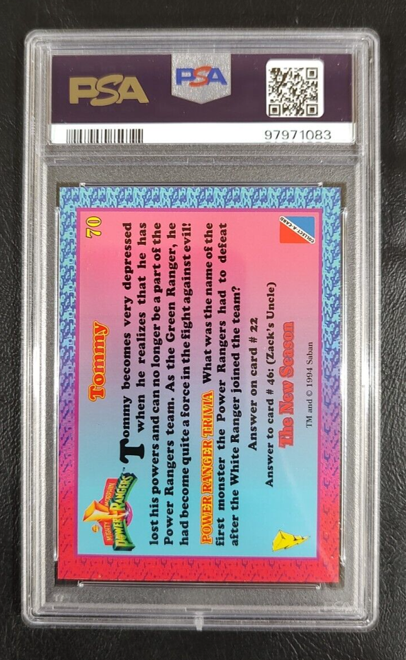 1994 Mighty Morphin Power Rangers New Season #70 Tommy Green Ranger PSA ...