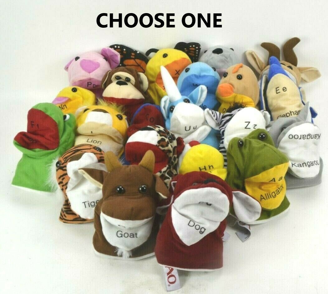 FAO Schwarz Alphabet Plush Animal Hand Puppets Letter CHOOSE ONE ...