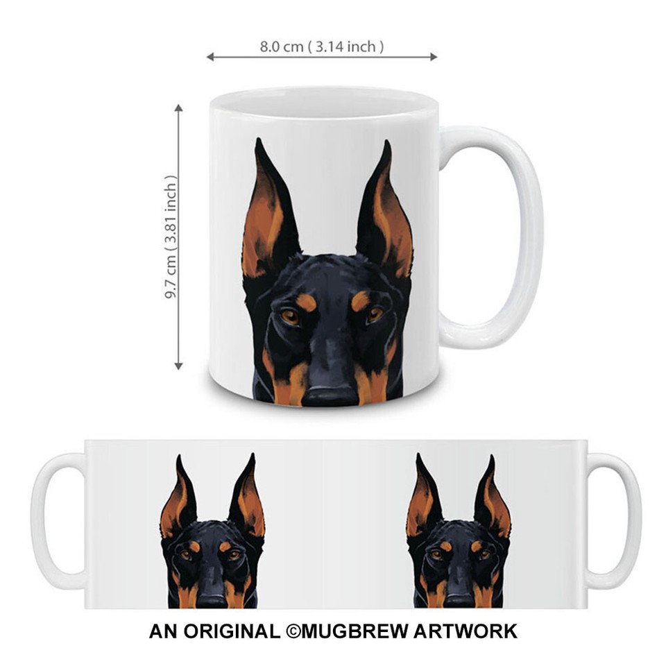 Dog Design Ceramic Travel Mug Home Tea Coffee Cup With Handgrip, 11 OZ ...