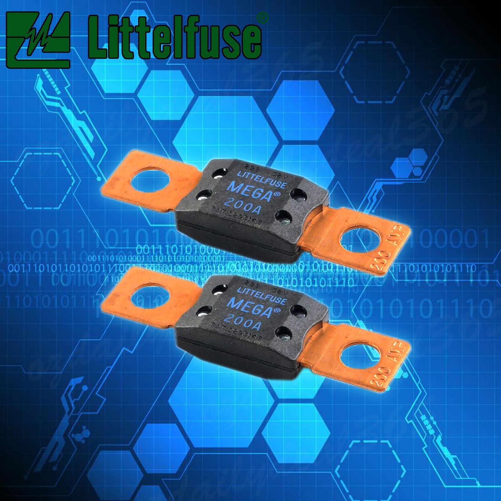 2pcs GENUINE LITTELFUSE MEGA FUSE 200A AMP FUSES DUAL BATTERY BATTERIES ...