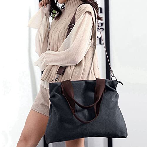 Women's Canvas Tote Bag Shoulder Crossbody Purses Work Travel Handbag ...