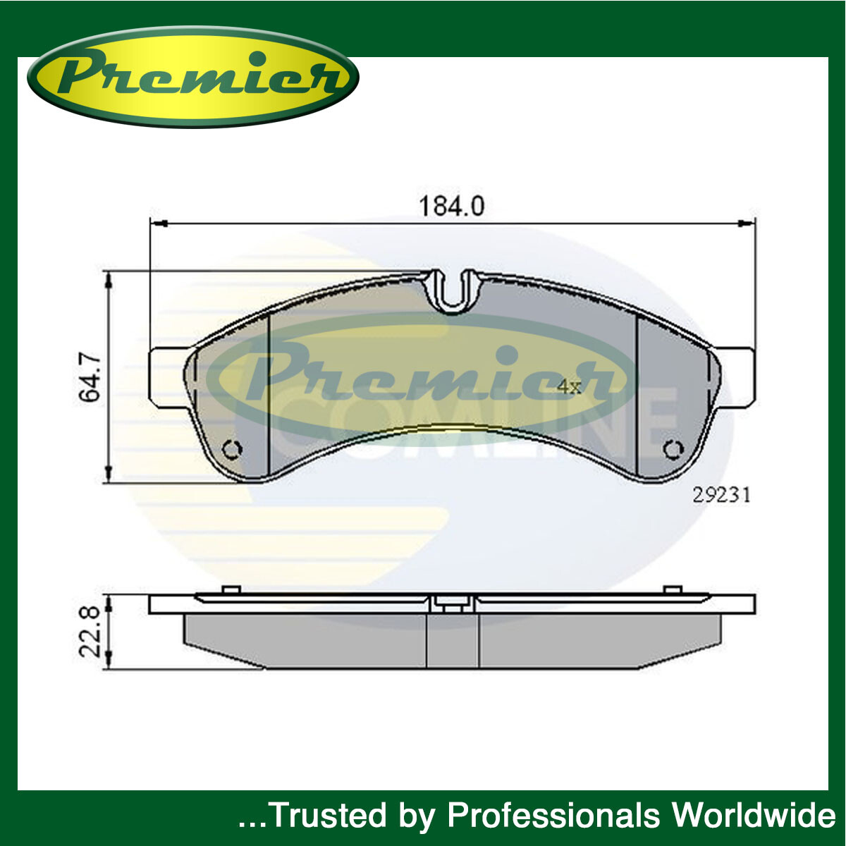 Premier Rear Brake Pads Set Fits Iveco Daily 2006- 3.0 D 425556633 ...